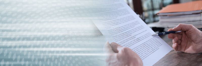 Checking a Document; Panoramic Banner Stock Photo - Image of concept ...