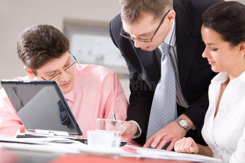 Checking documents stock photo. Image of boss, attention - 3679734