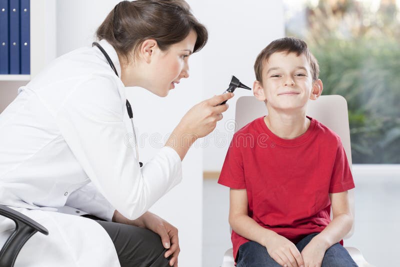 Checking the ear stock image. Image of look, pediatrician - 48176767