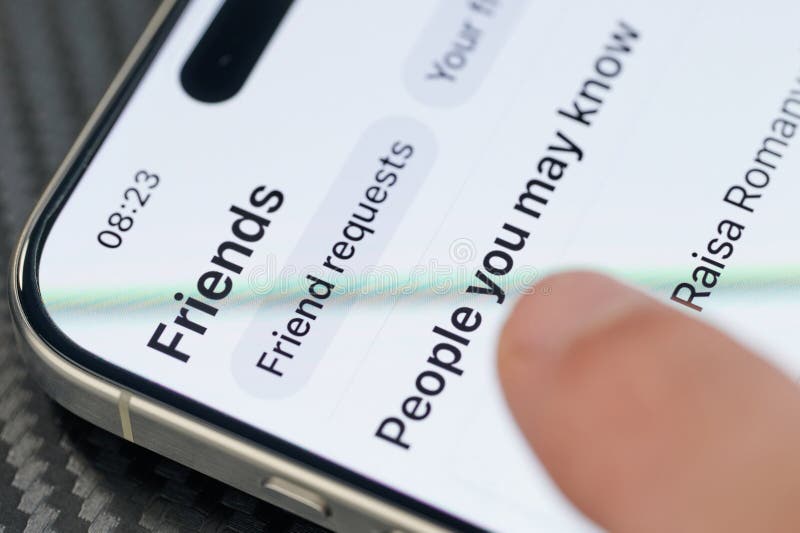 Checking friends request editorial image. Image of information - 305396400