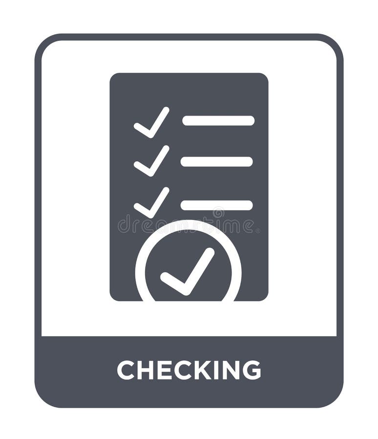 Checking Icon in Trendy Design Style. Checking Icon Isolated on White ...
