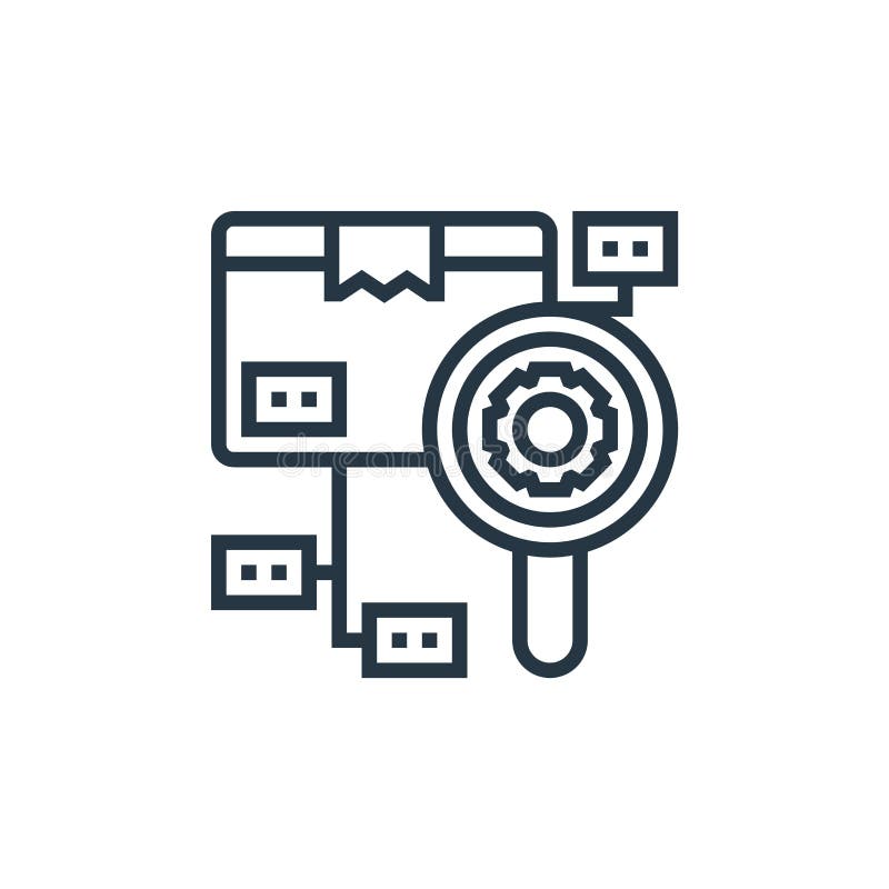 Checking Process Linear Icon Stock Vector - Illustration of circle ...