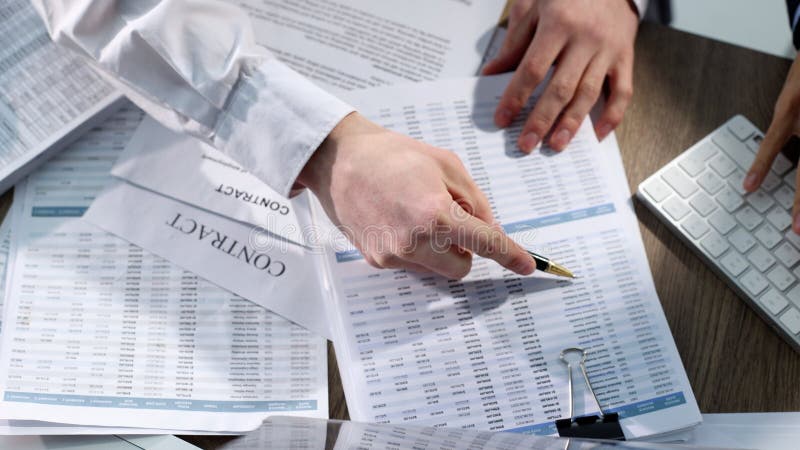 Checking Important Data in Documents Stock Photo - Image of report ...