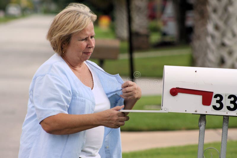 Checking the mail stock photo. Image of woman, letters - 5744020