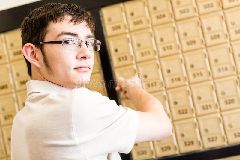 Checking mail stock photo. Image of mailbox, university - 41637012