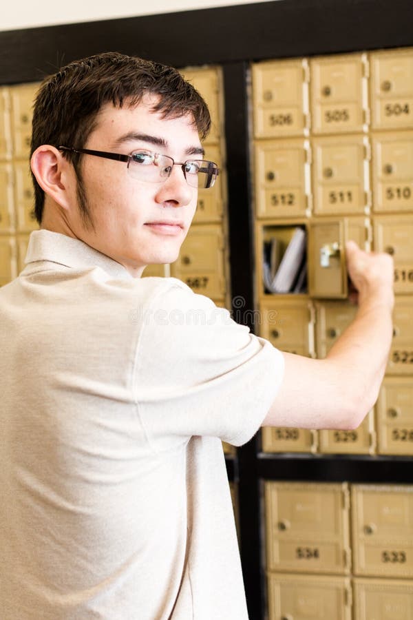 Checking mail stock photo. Image of young, metal, reading - 41637020