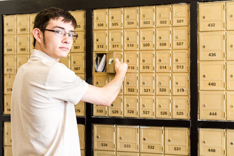 Checking mail stock image. Image of boxes, university - 41637079