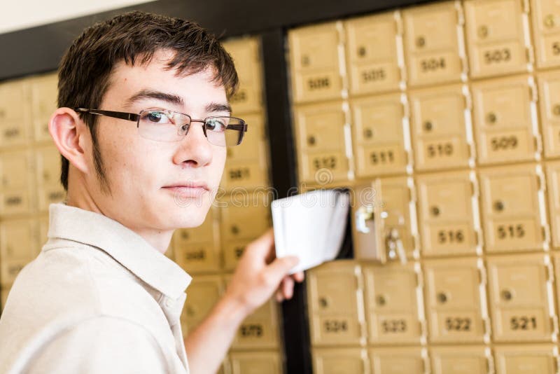 Checking mail stock image. Image of adolescent, college - 41637129