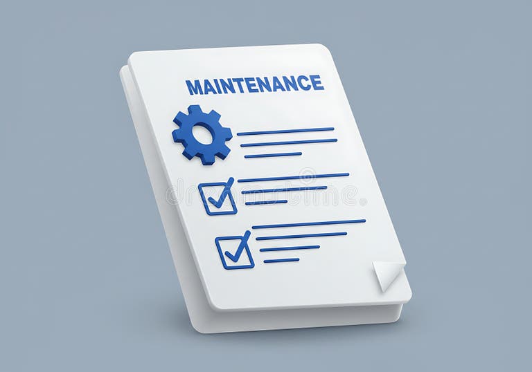 Checking Maintenance Checklist with Gear Icon Ensures Smooth Operation ...