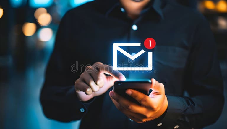 Checking for New Emails on a Smartphone Stock Photo - Image of contact ...