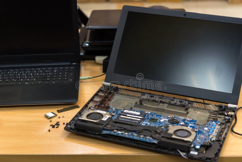 Checking a Notebook Laptop for Repair at Shop Stock Photo - Image of ...