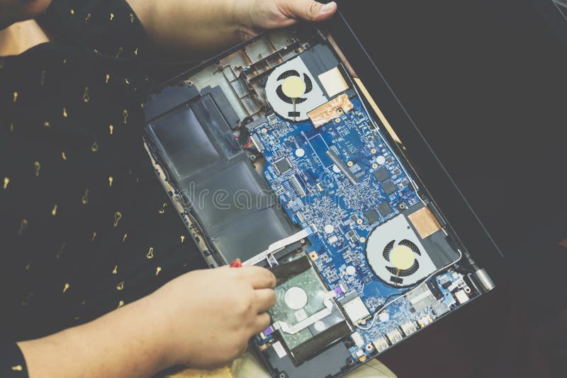 Checking a Notebook Laptop for Repair at Shop Stock Image - Image of ...