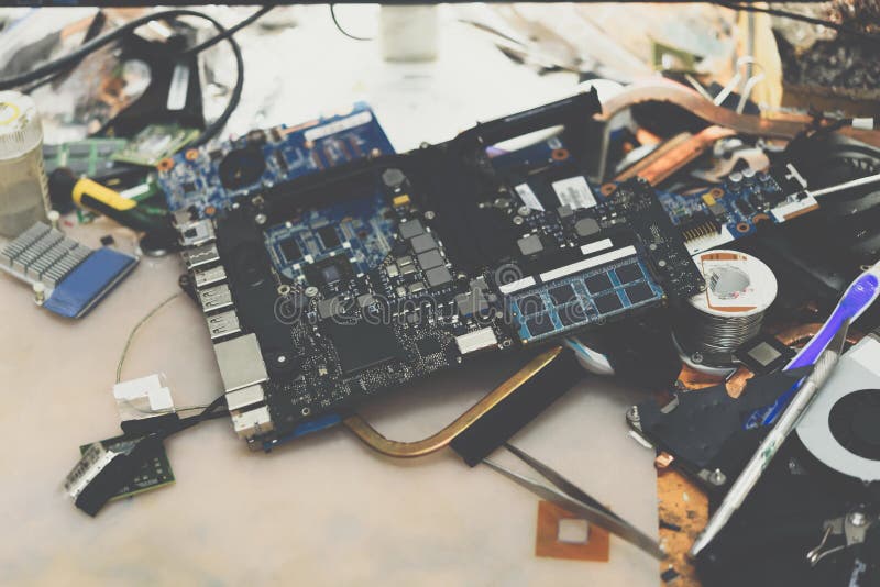 Checking a Notebook Laptop for Repair at Shop Stock Photo - Image of ...