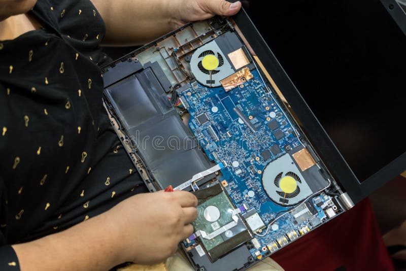 Checking a Notebook Laptop for Repair at Shop Stock Image - Image of ...