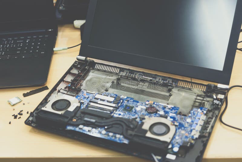 Checking a Notebook Laptop for Repair at Shop Stock Photo - Image of ...