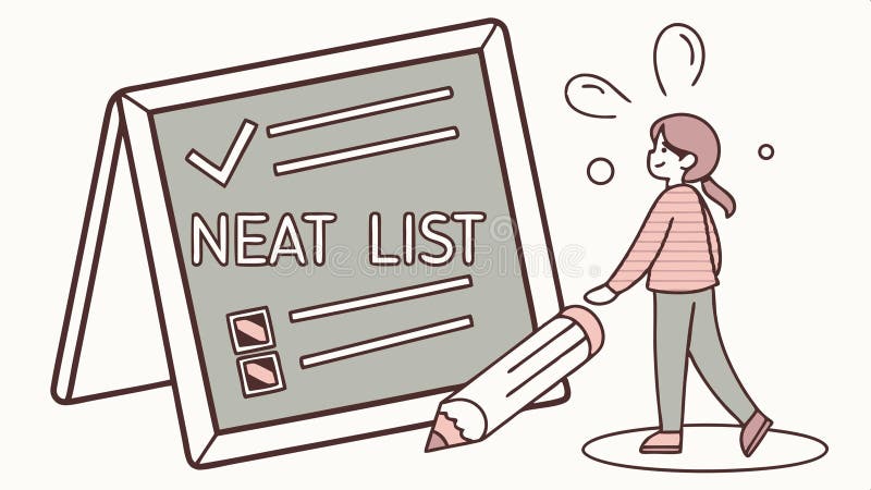 Checking Off Items on Neat List, Productivity Task List Organization ...