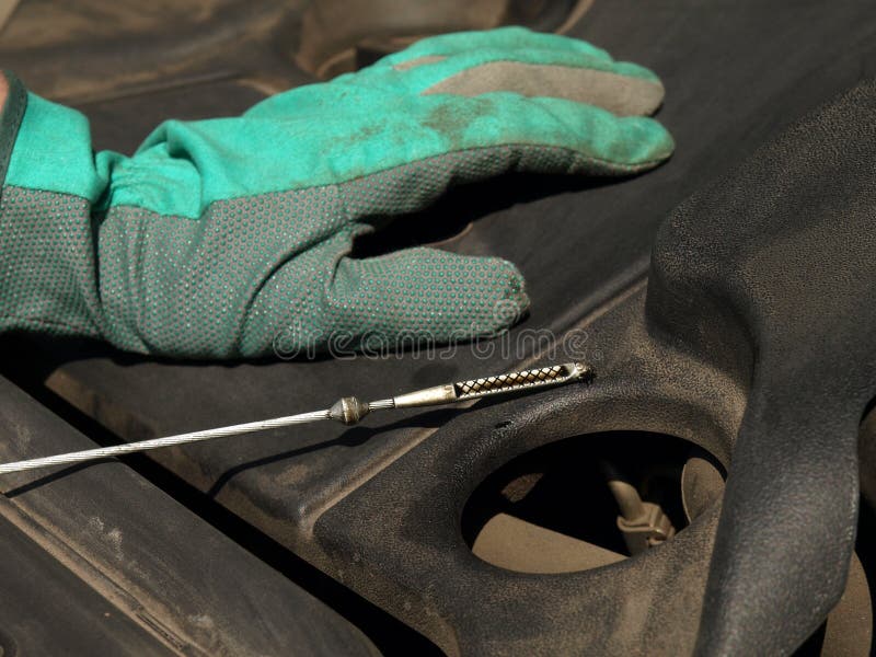 Checking oil in car engine stock photo. Image of mechanic - 24708116
