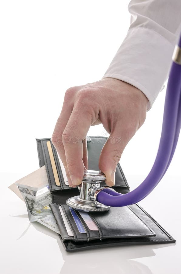 Checking Open Wallet with Stethoscope Stock Image - Image of market ...