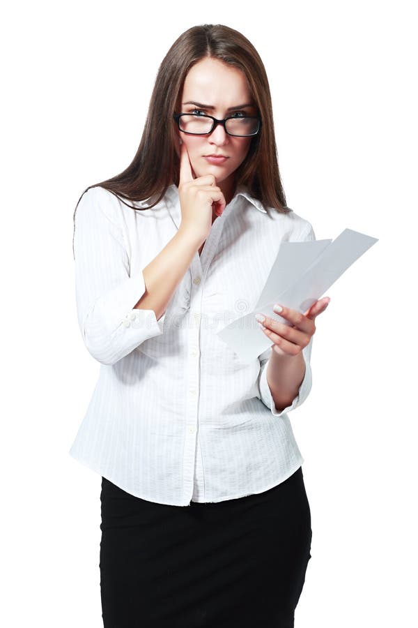 Checking over the receipt stock image. Image of female - 59637023