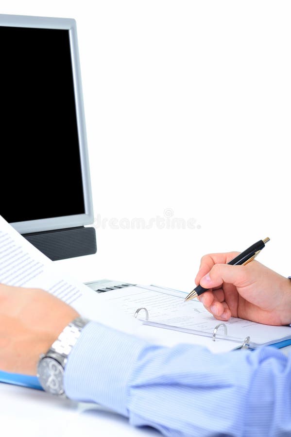 Checking a paperwork stock image. Image of contract, modern - 15025659