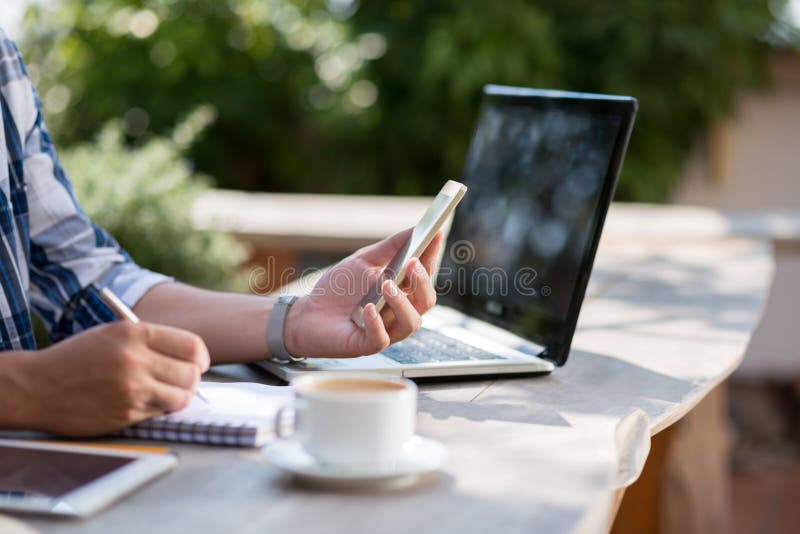 Checking phone stock image. Image of texting, office - 60090363