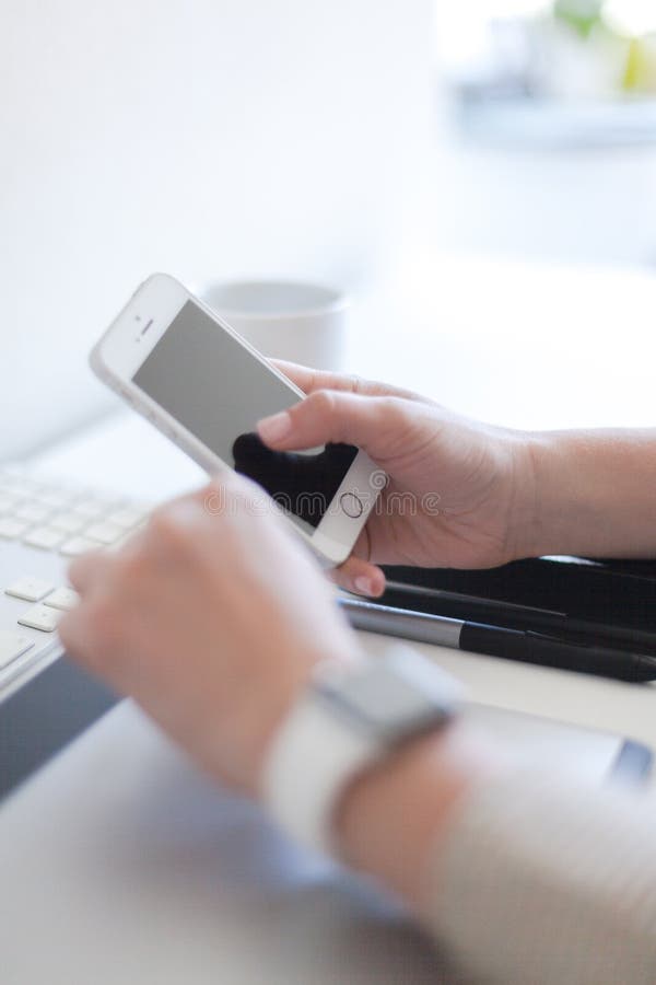 Checking phone stock image. Image of watch, startup, equipment - 73990679