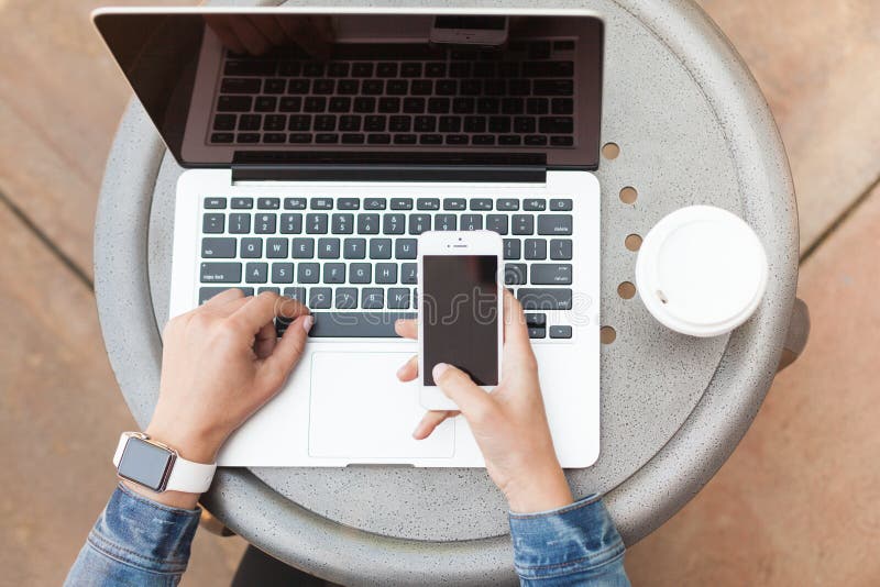 Checking phone stock photo. Image of internet, sitting - 73991014