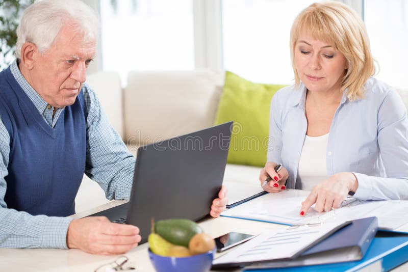 Checking the plan stock image. Image of partner, computer - 58172279