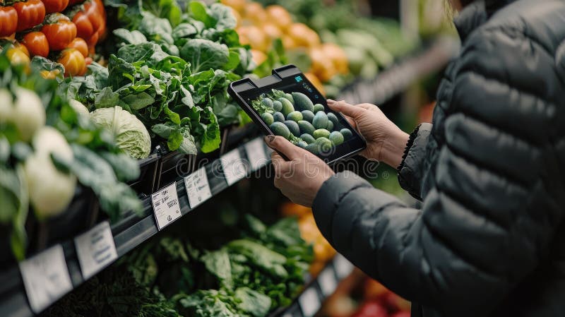 Checking Products in a Supermarket. Selective Focus Stock Image - Image ...