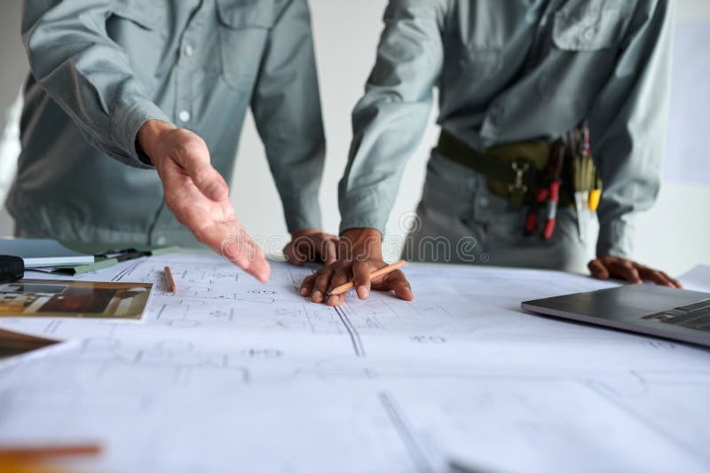 Checking Project of House Renovation Stock Image - Image of foreman ...