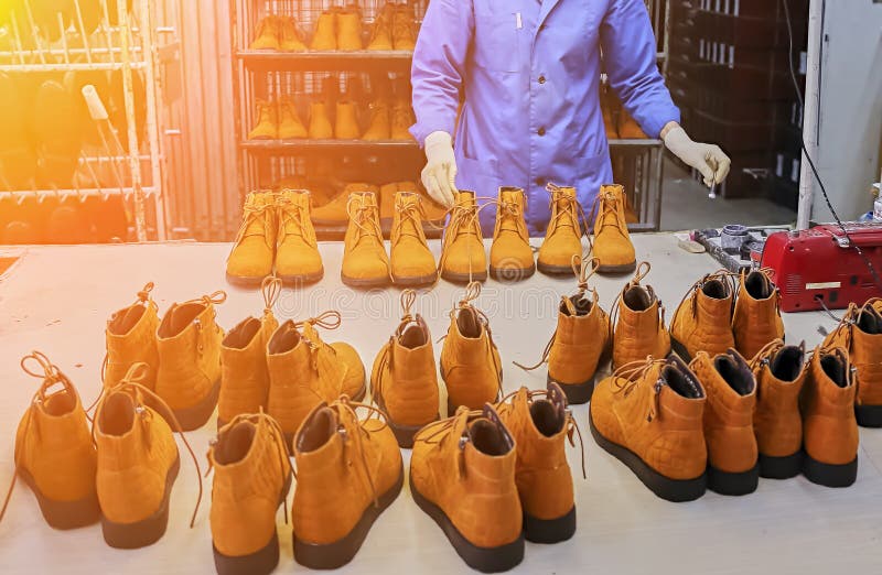 Checking the Quality of Shoes in a Shoe Factory Stock Photo - Image of ...