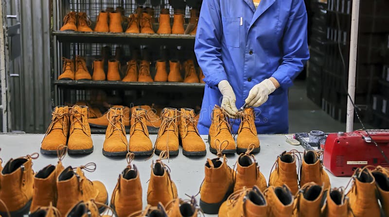 Checking the Quality of Shoes in a Shoe Factory Stock Image - Image of ...