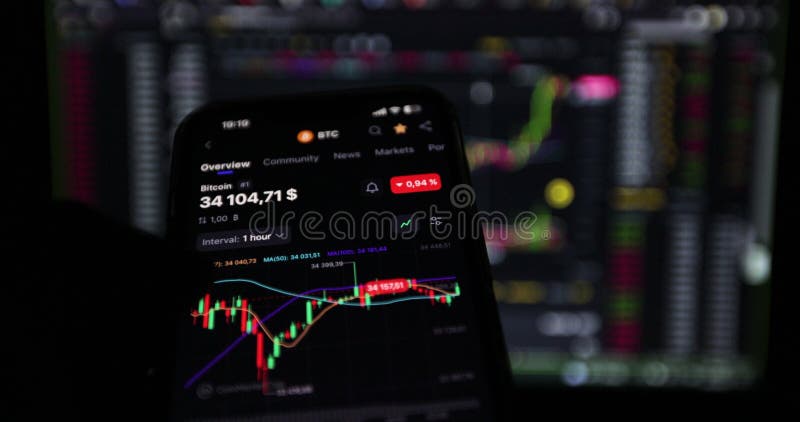 Checking Rate of Cryptocurrency on Digital Exchange on Mobile Phone ...