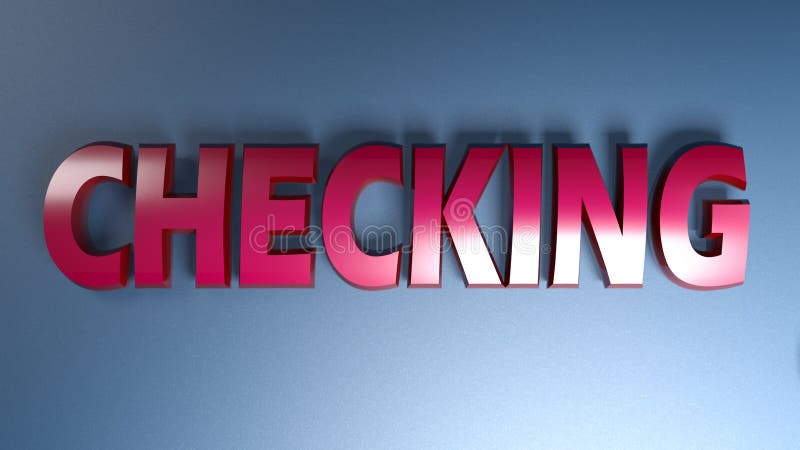 CHECKING Red Write on Blue Shiny Background - 3D Rendering Video Clip ...