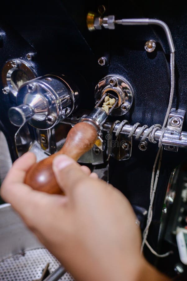 Coffee Roaster Checking Quality Coffee Beans Freshly Stock Photos ...