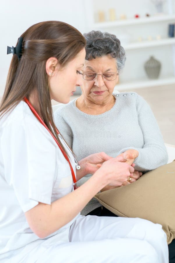 Checking Senior Patient`s Hand Stock Image - Image of desk, finger ...