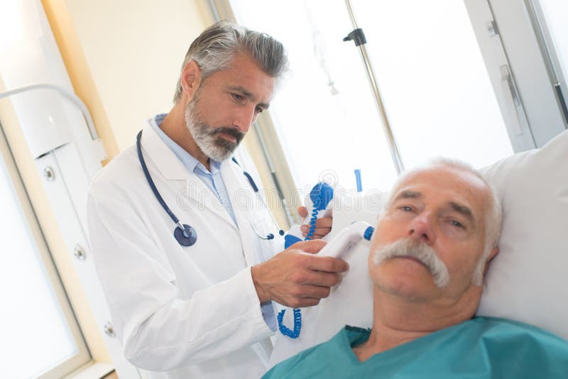 Checking for sign fever stock image. Image of thermometer - 99328287