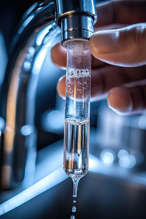 Checking Tap Water Water in a Test Tube. Selective Focus Stock ...