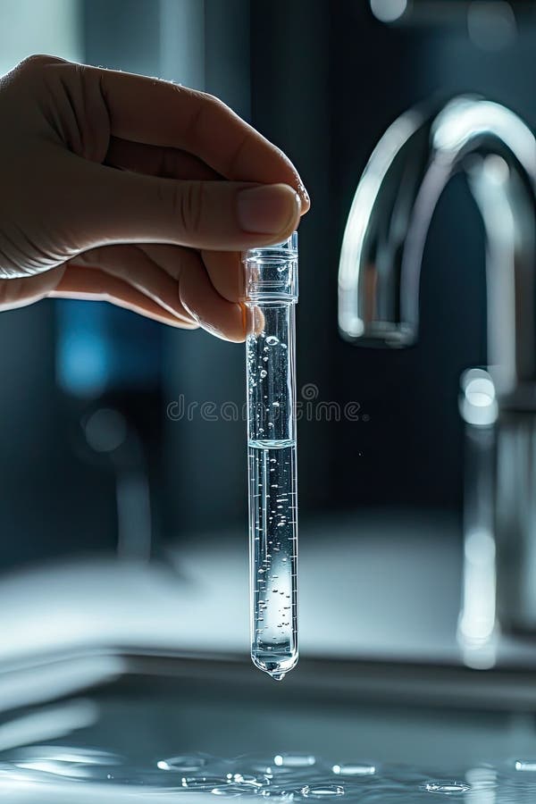 Checking Tap Water Water in a Test Tube. Selective Focus Stock ...