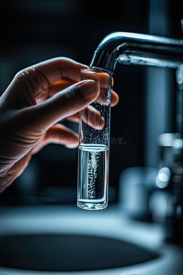 Checking Tap Water Water in a Test Tube. Selective Focus Stock ...