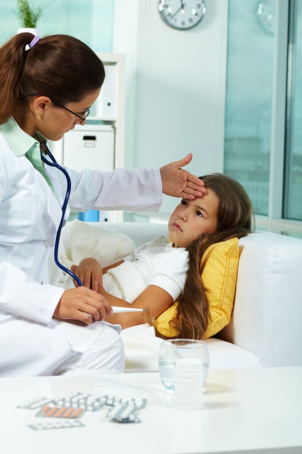 Checking temperature stock photo. Image of female, medic - 23781024