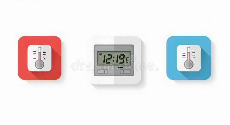 Checking Temperature with Thermostat and Icons Illustration Stock Image ...