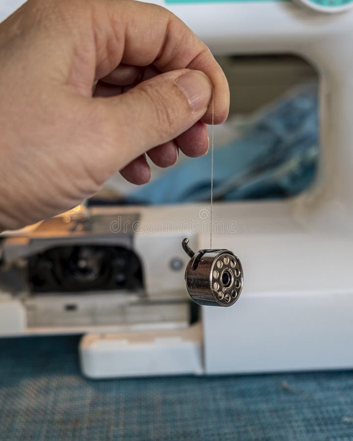 Checking Tension on the Lower Thread Stock Image - Image of polyester ...