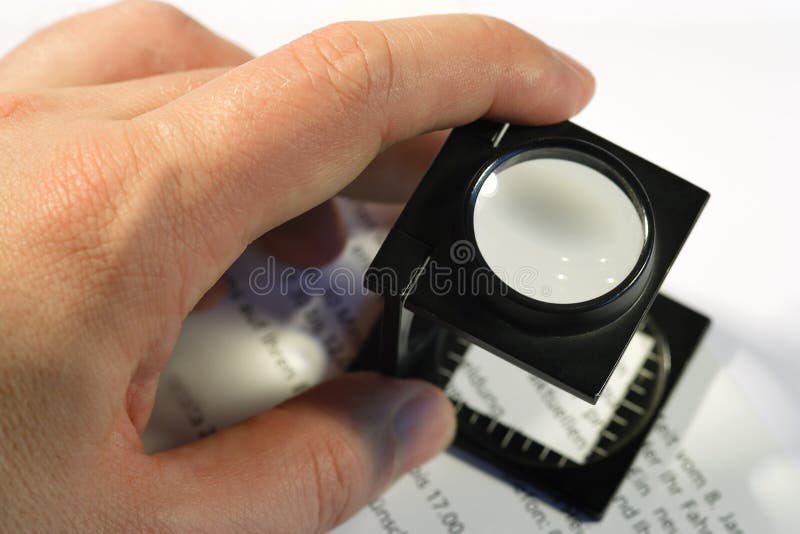 Checking the text stock photo. Image of magnifying, optical - 3995366