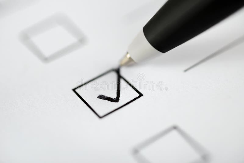 Checking Ticking Marking a Check Mark Box Stock Image - Image of cross ...
