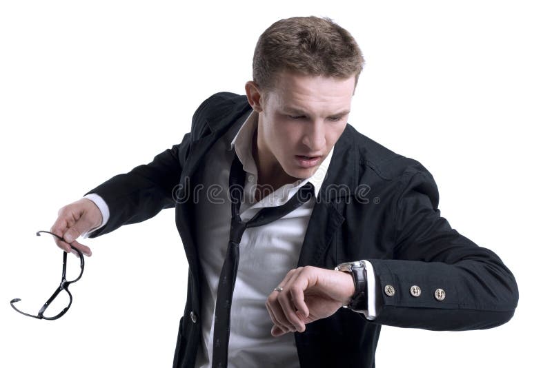 Checking the time stock photo. Image of deadline, businessman - 13305192