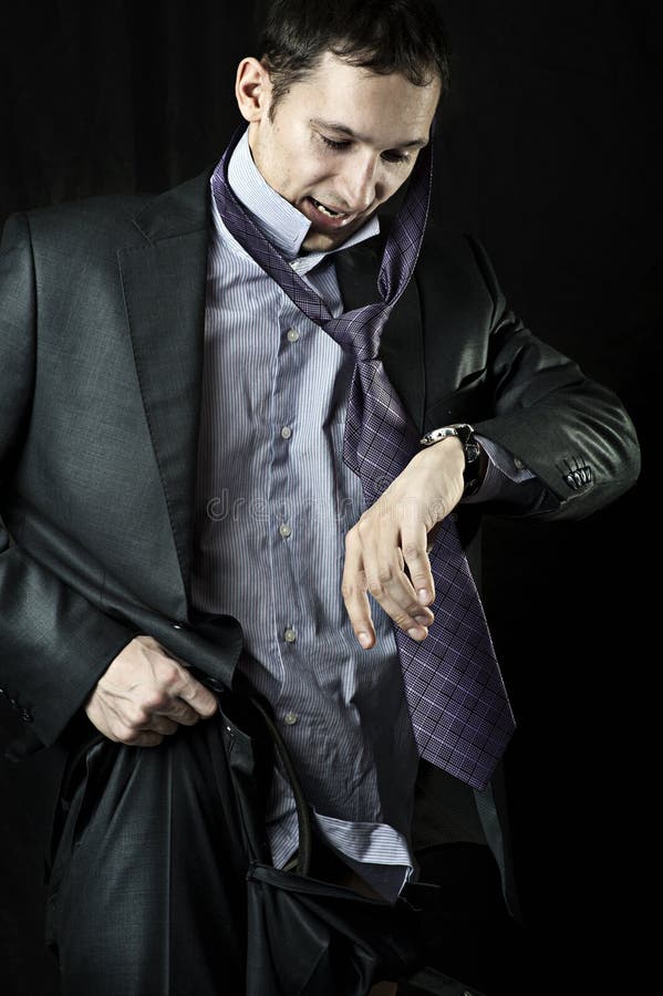 Worried Young Business Man Technical Problem at Computer Stock Image ...