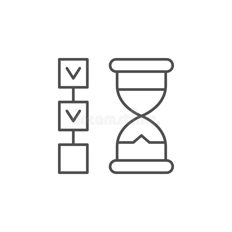 Checking Time Line Outline Icon Stock Vector - Illustration of ...