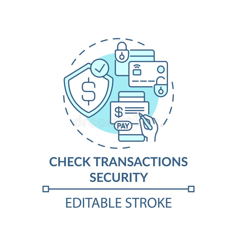 Checking Transactions Security Concept Icon Stock Vector - Illustration ...