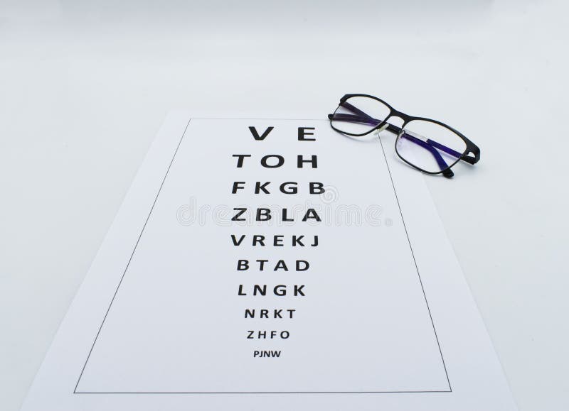 Checking Vision Table with Glasses. Ophthalmologist Accessories ...